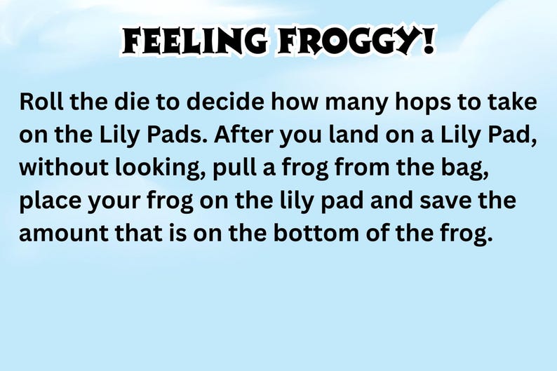 Feeling Froggy Saving Challenge Game | 7 1/2 X 5 1/2 | Laminated With ...