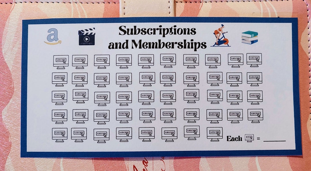 Subscription|membership Savings Challenge for A6 Cash Envelopes ...