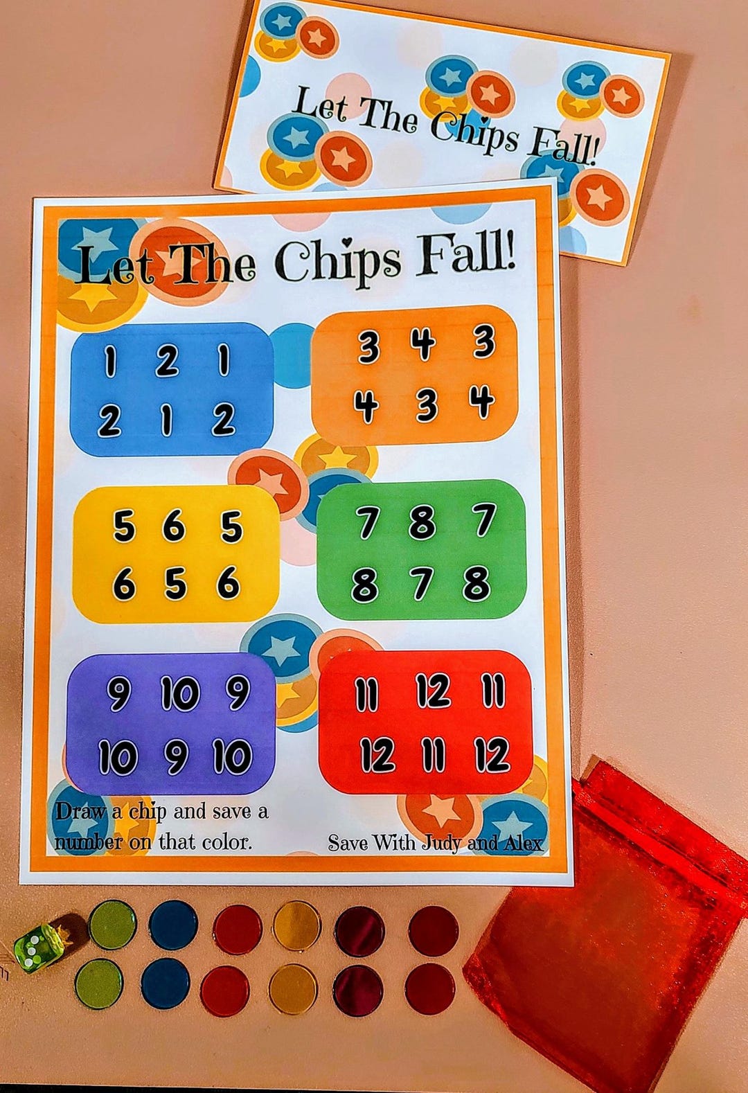 Let the Chips Fall! Savings Challenge | 8 1/2 X 11 | Laminated ...