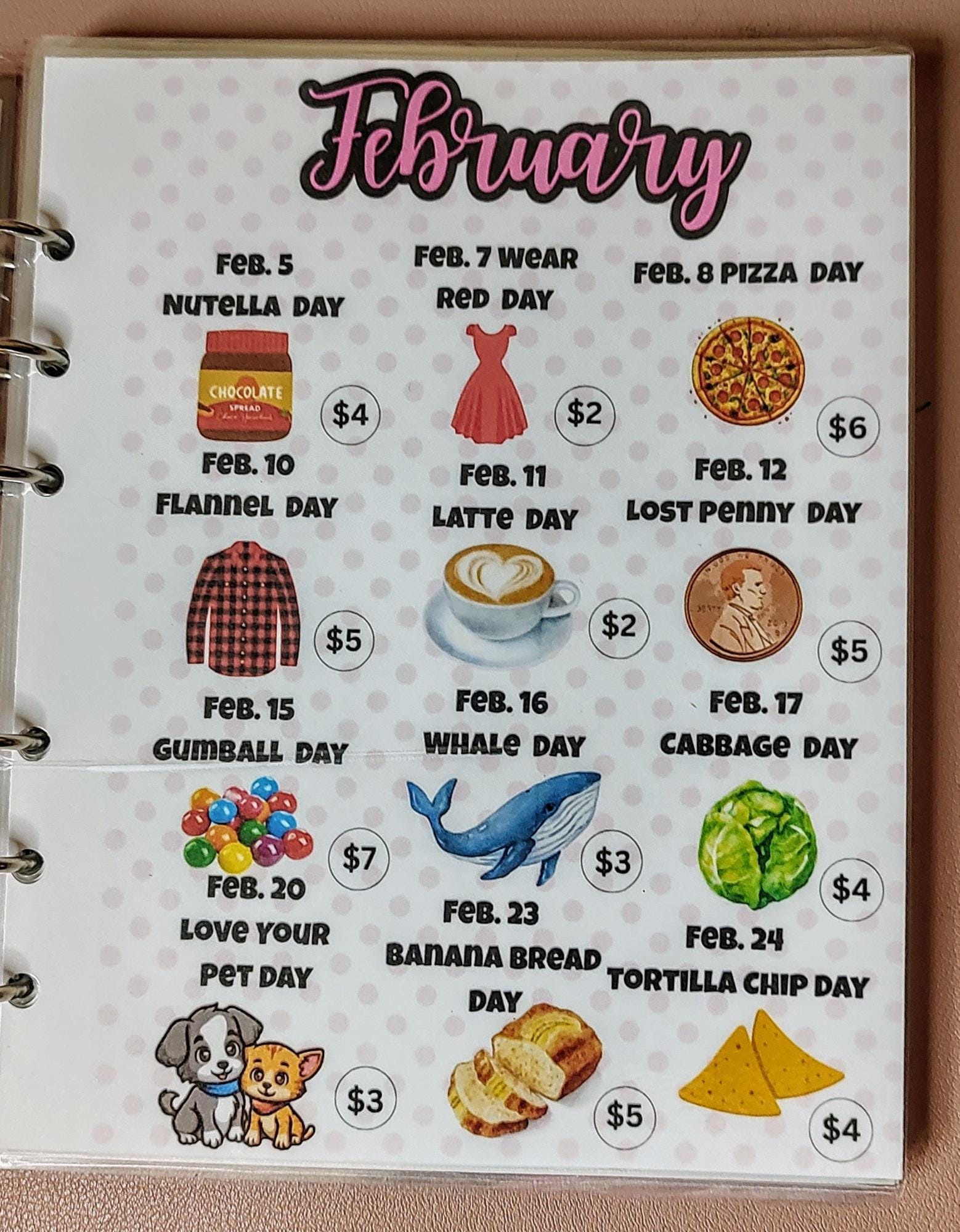Crazy but Cute 2026 National Holiday Challenge Book | Printable ...