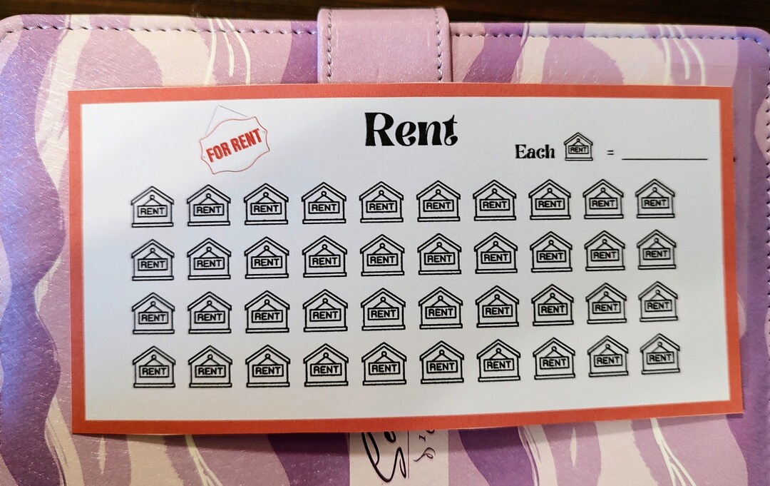 Rent Savings Challenge for A6 Cash Envelopes | Printable | Fits in A6 ...