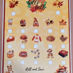 Hello Fall Savings Challenge With Envelope | 8X10 | 1 Sided Challenge ...
