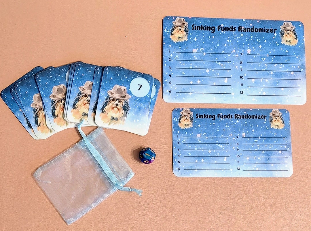Set of 20 Randomizer Cards for Sinking Funds With A5 and A6 Dashboards ...