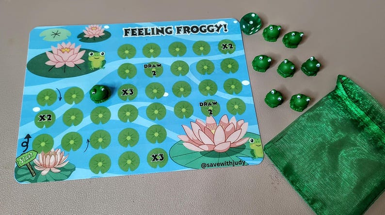 Feeling Froggy Saving Challenge Game | 7 1/2 X 5 1/2 | Laminated With ...