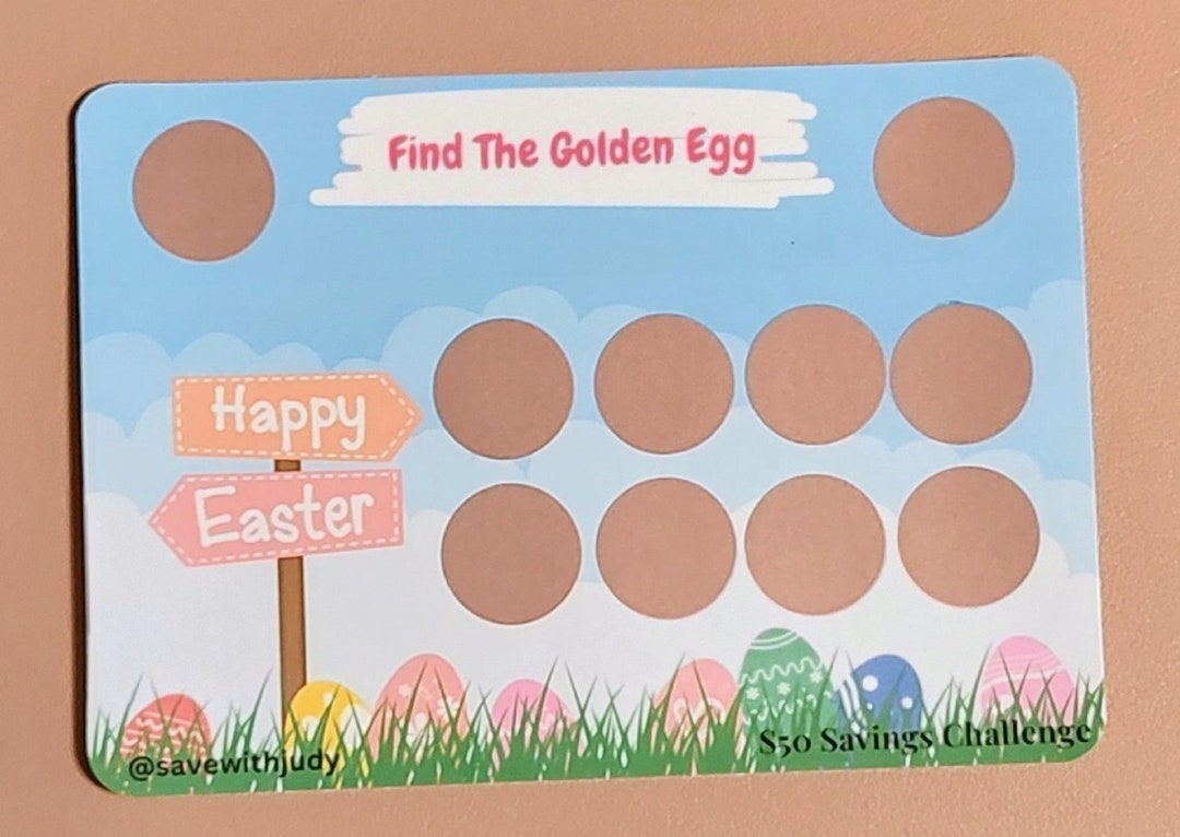 Find the Golden Egg Scratch-off Savings Challenge | 5X7 | 50 Dollar ...