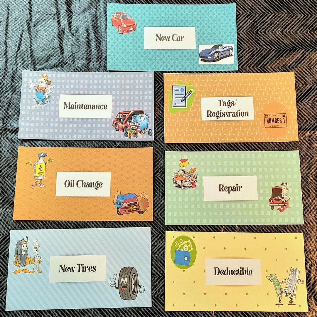 Vehicle (car) Binder Savings Challenge for A6 Cash Envelopes ...