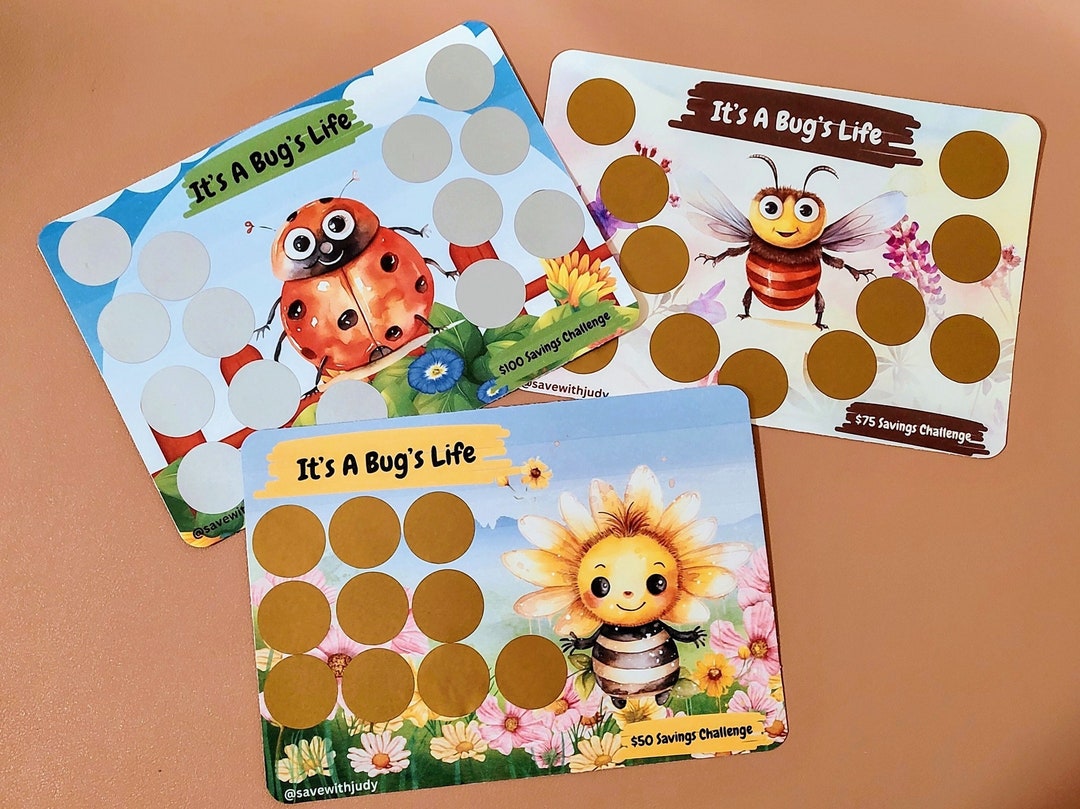 Bug's Life Scratch-off Savings Challenge: Ladybug, Firefly, Bumble Bee ...