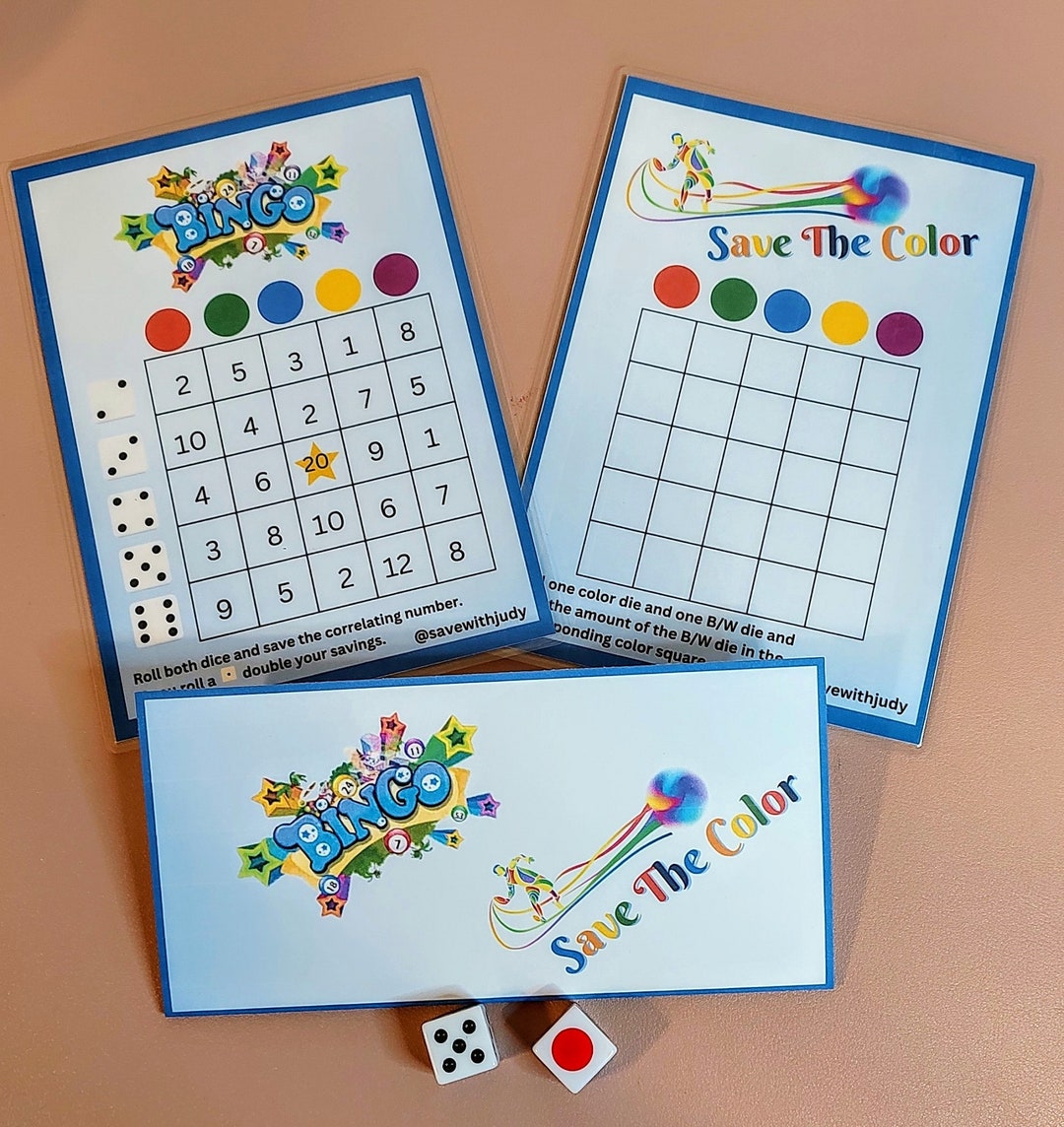 Bingo & Save the Color Savings Challenge: A6 Budget Binder Insert - Etsy