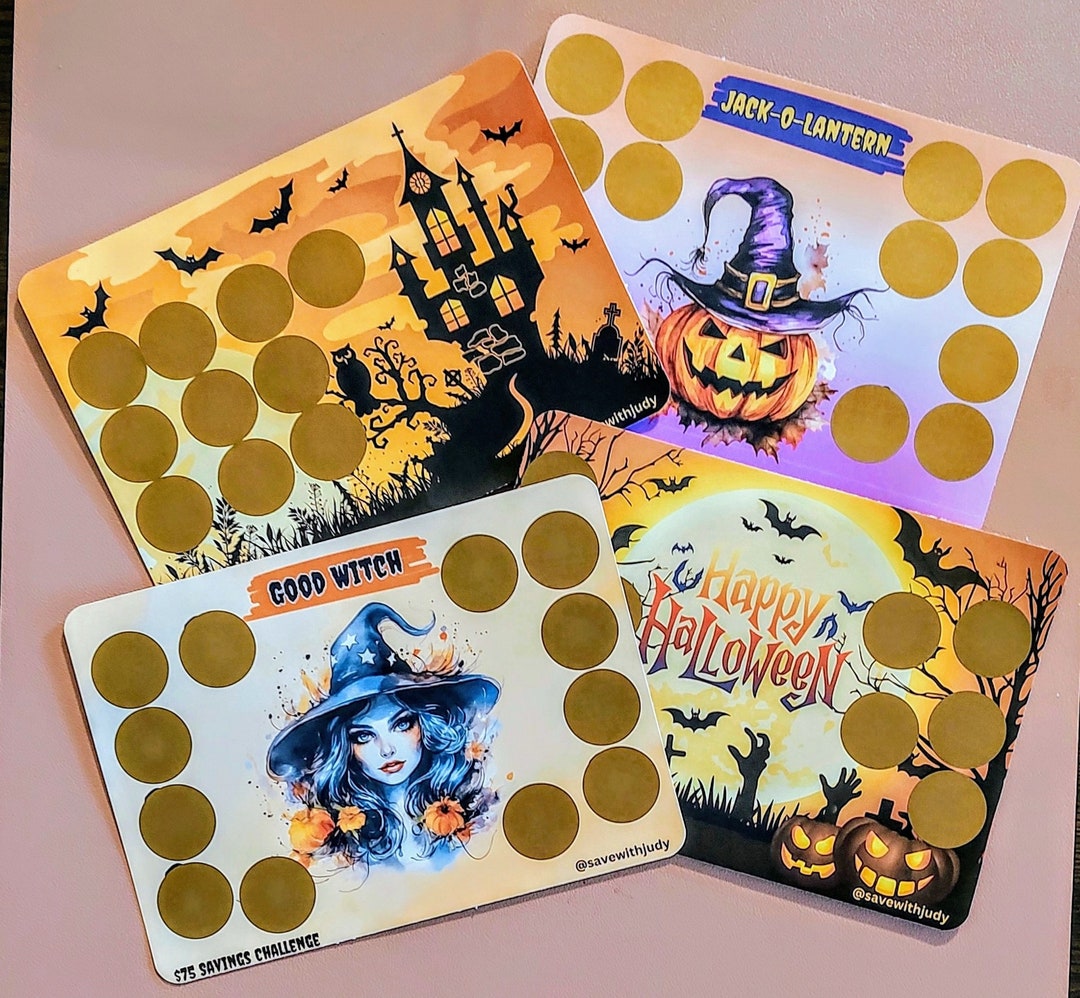Halloween Scratch-off Savings Challenge: Spook Mansion, Good Witch - Etsy