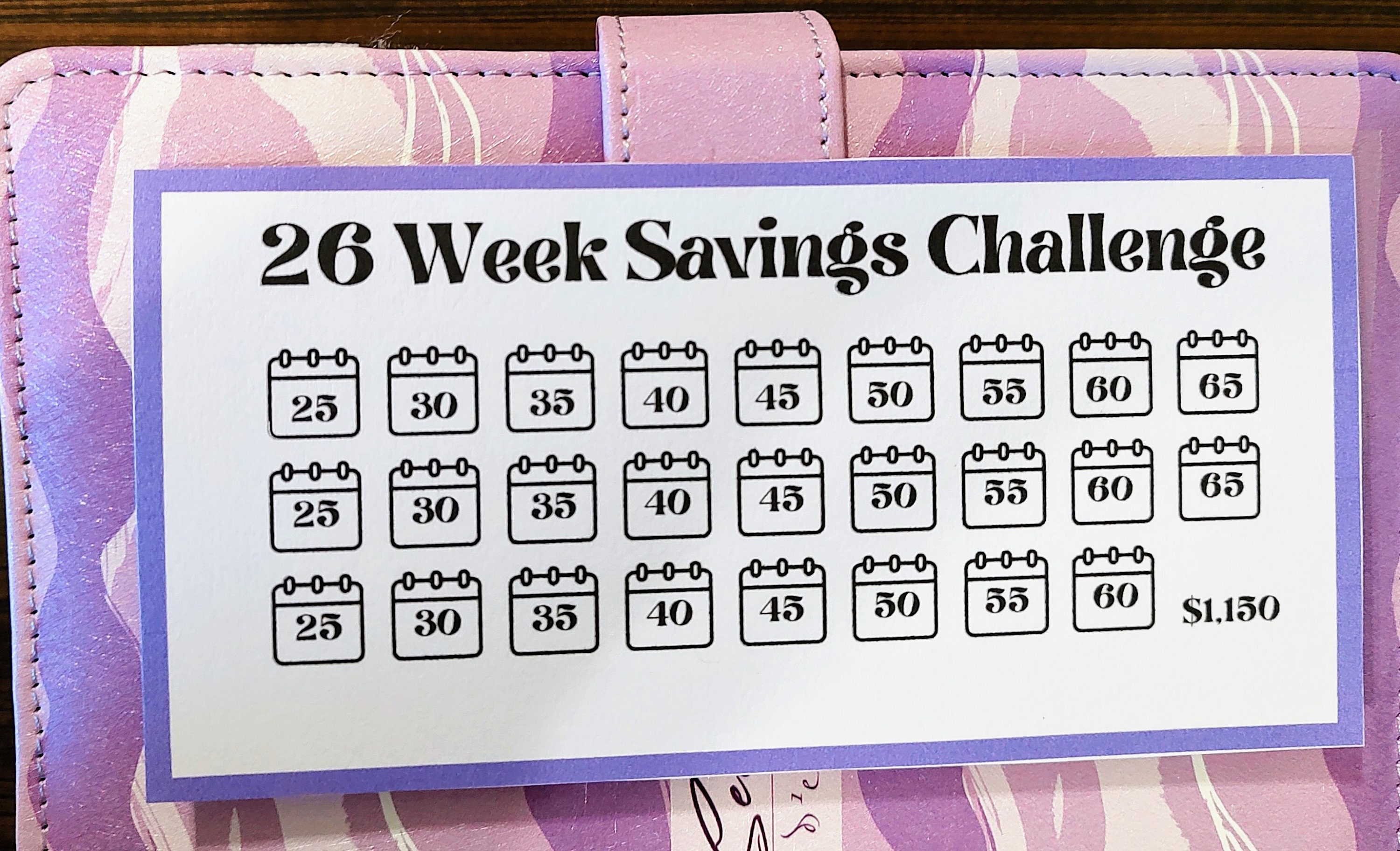 26 Week Savings Challenge for A6 Cash Envelopes Printable - Etsy