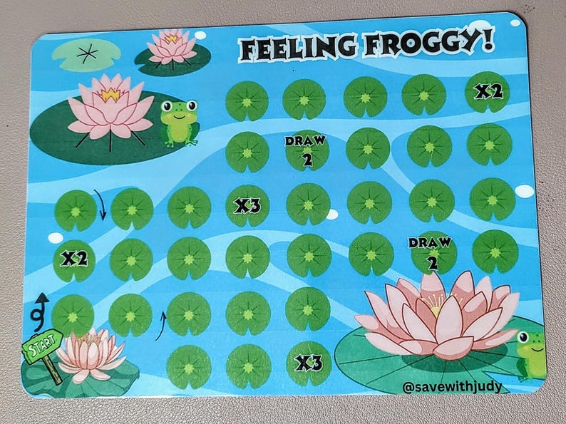 Feeling Froggy Saving Challenge Game | 7 1/2 X 5 1/2 | Laminated With ...