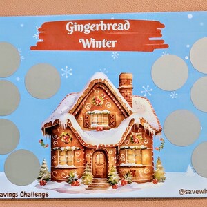 Gingerbread Winter Scratch-off Savings Challenge: One-sided Card - Etsy