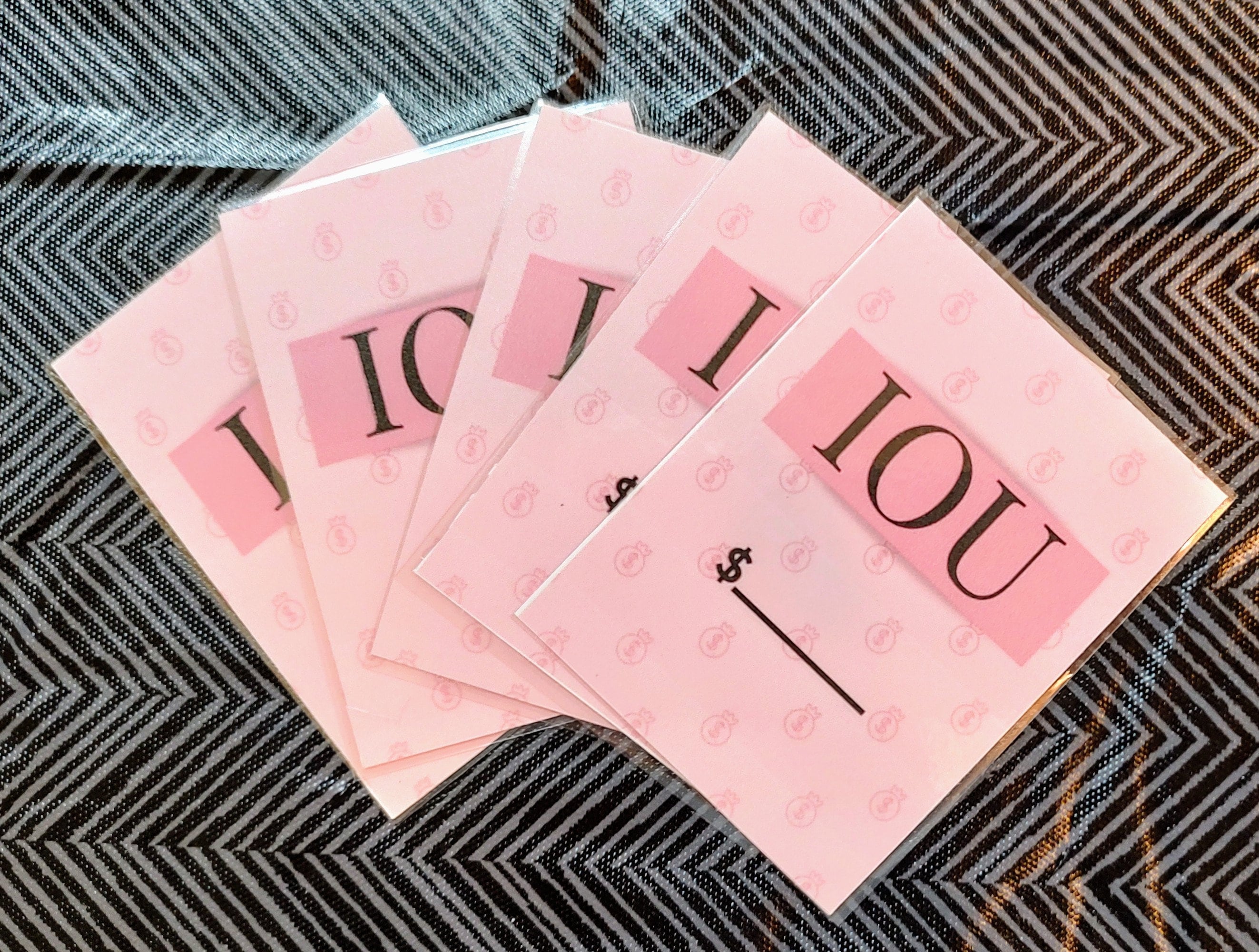 6 Laminated IOU Cards for A6 Cash Envelopes | Printable | Fits in A6 ...