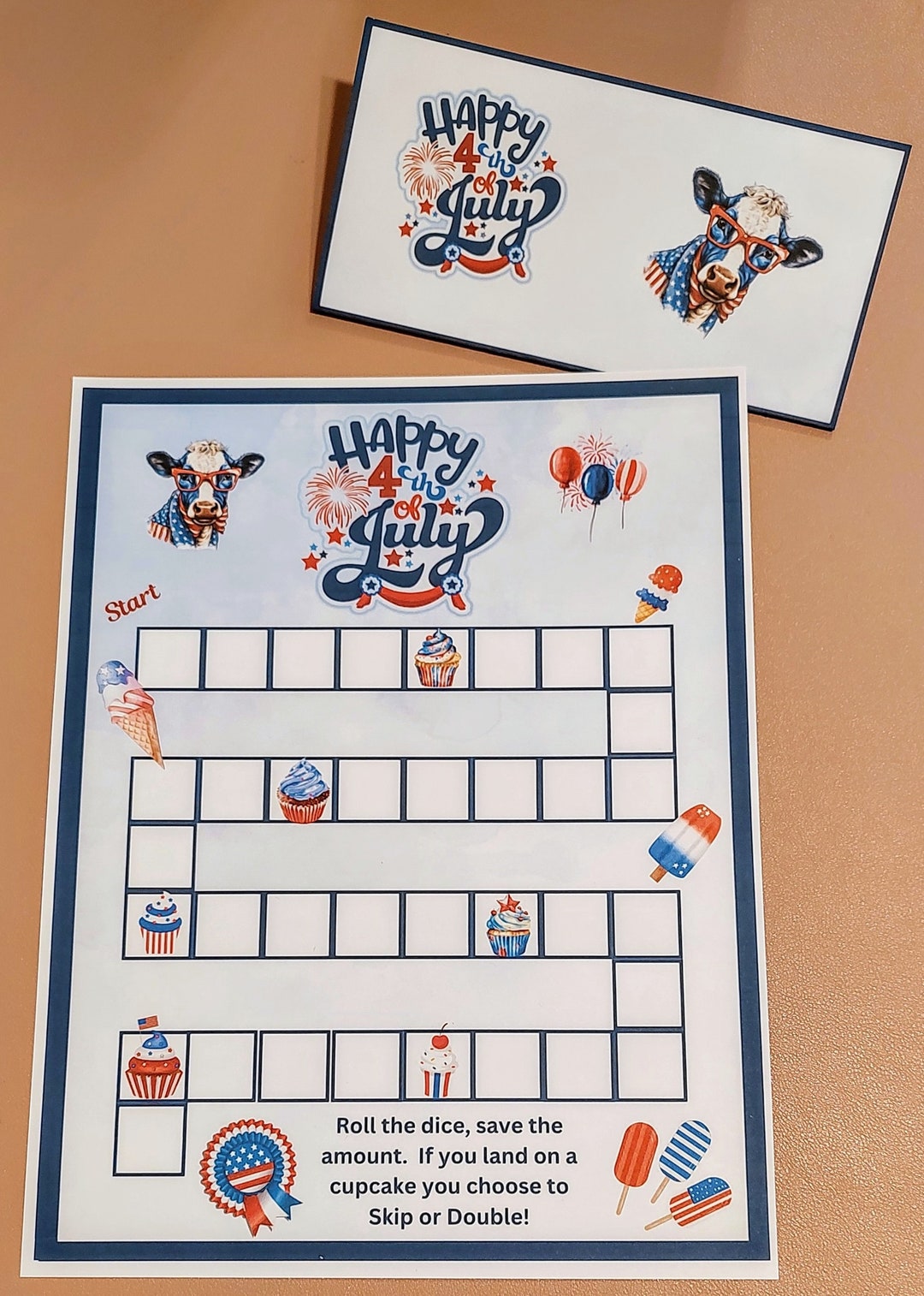 Happy 4th of July Savings Challenge With Envelope | 8X10 | 1 Sided ...