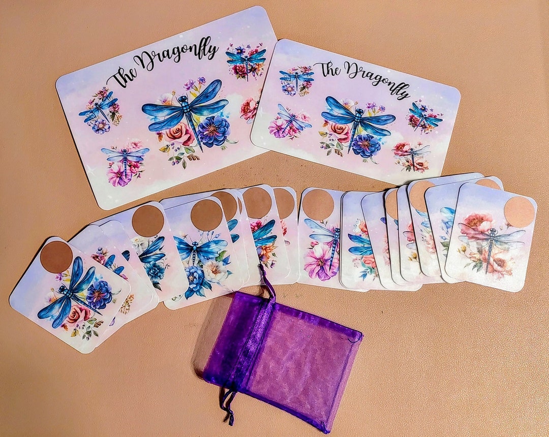 Set of 20 Dragonfly Savings Challenges 100 Dollar Savings Scratch Offs ...