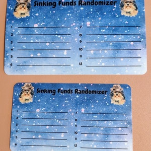 Set of 20 Randomizer Cards for Sinking Funds With A5 and A6 Dashboards | Total 100 Dollars | Die ...
