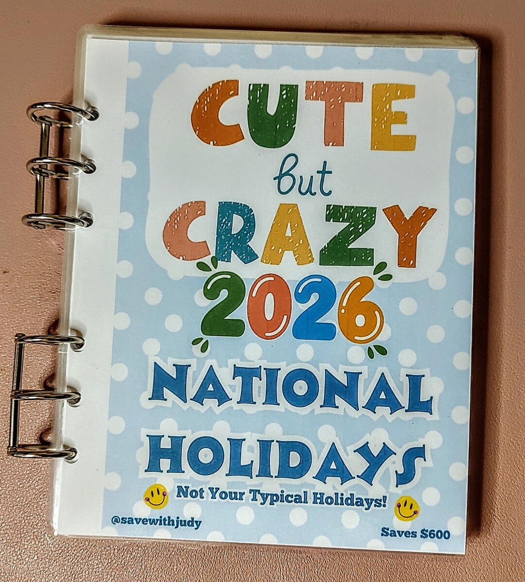 Crazy but Cute 2026 National Holiday Challenge Book | Printable ...