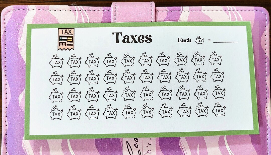 Taxes Savings Challenge Printable: A6 Budget Binder Insert (digital ...
