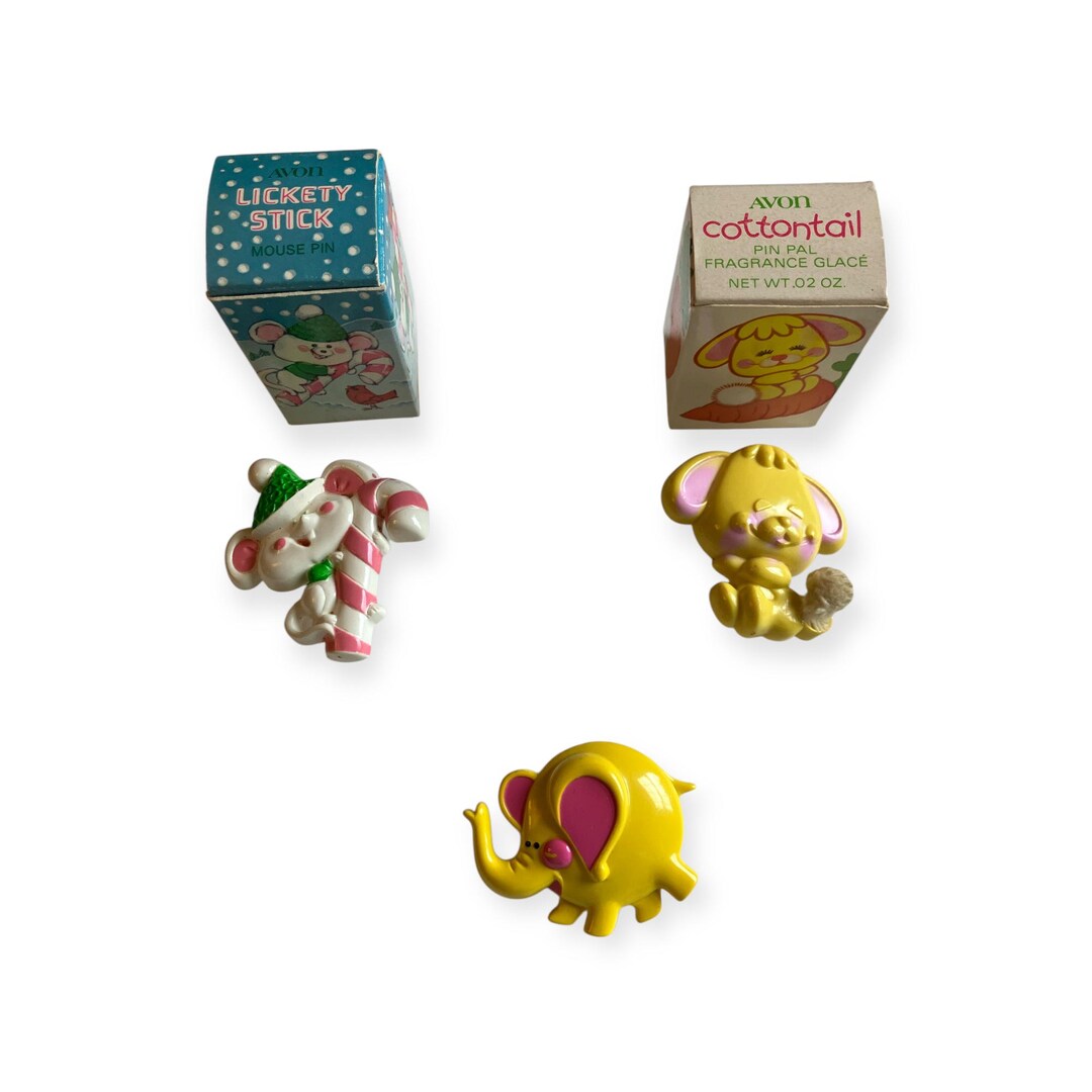1970s Avon Cottontail Pin Pal, Avon Lickety Stick Mouse Pin, Fragrance ...
