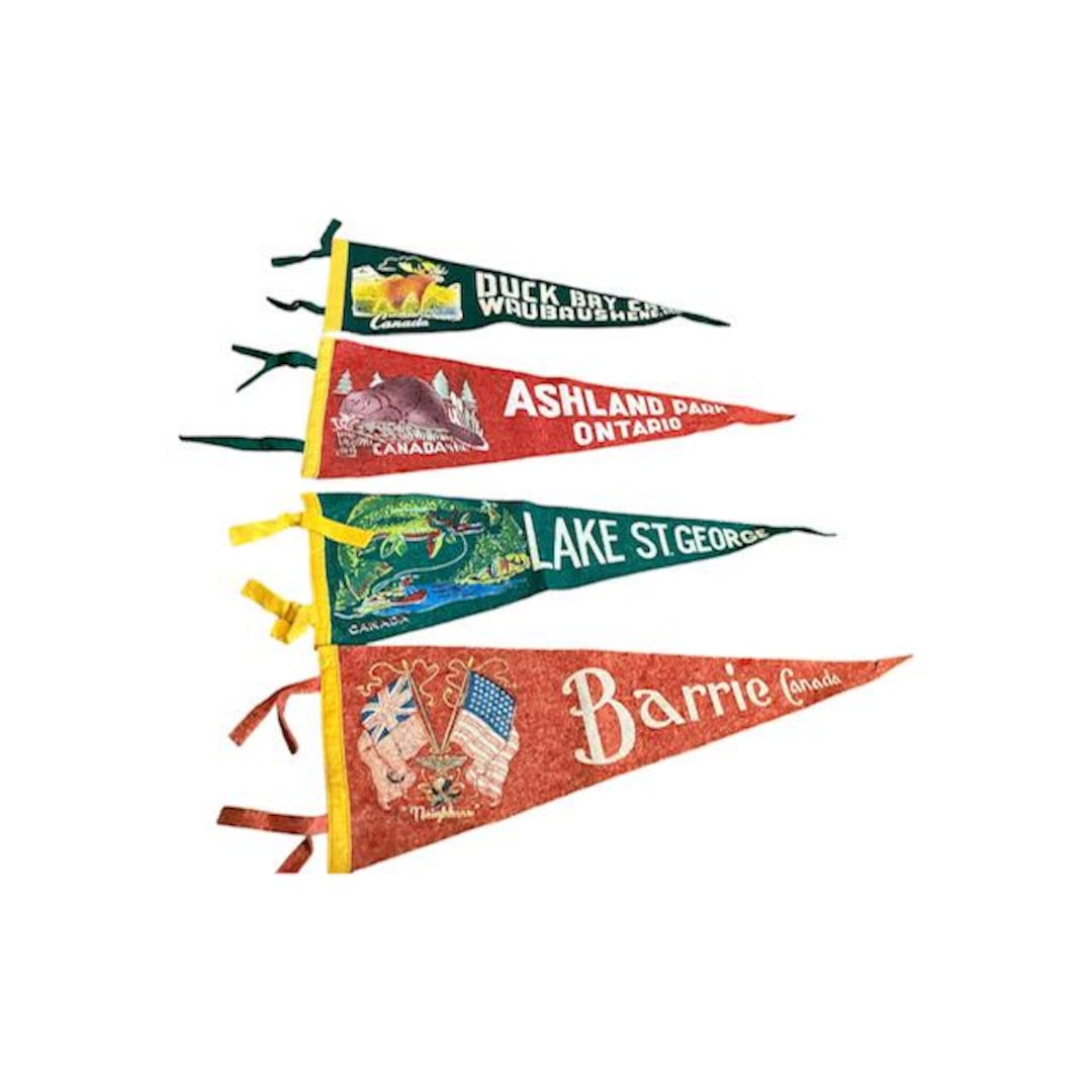 Vintage , Pennants, Sold Separately, Felt, 1950s, Barrie, Ashland Park ...