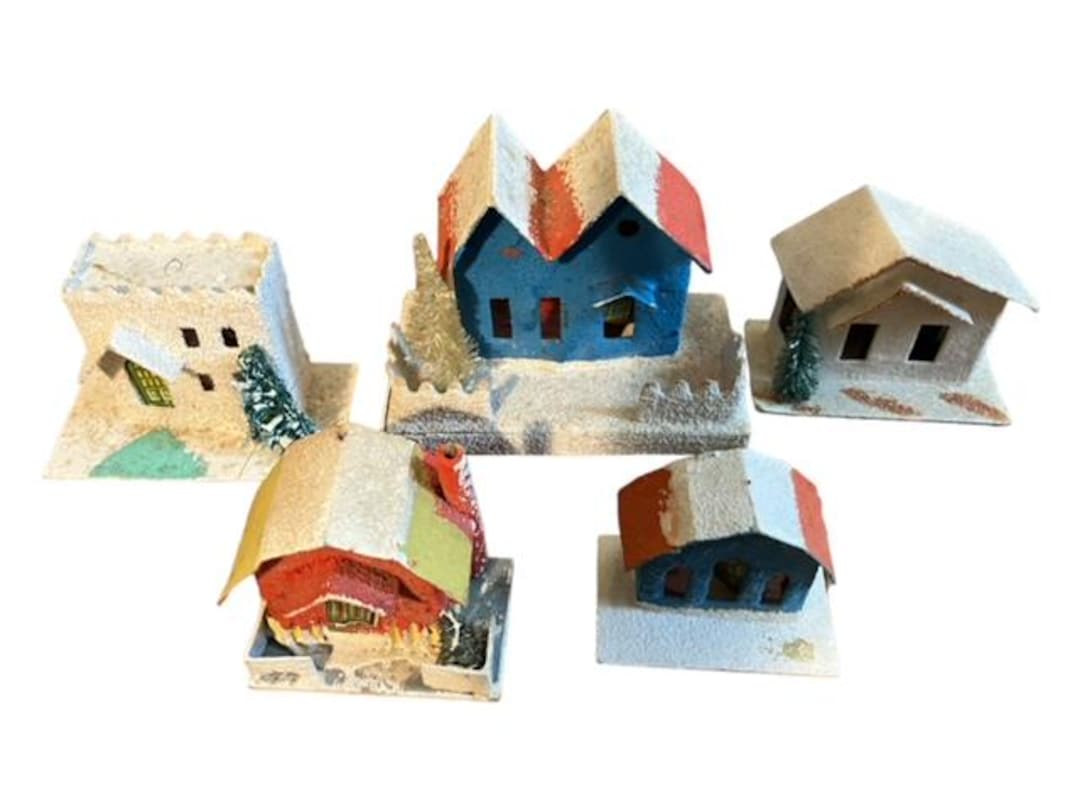 Vintage, Cardboard Houses , Village Houses, Christmas Houses , Multi ...