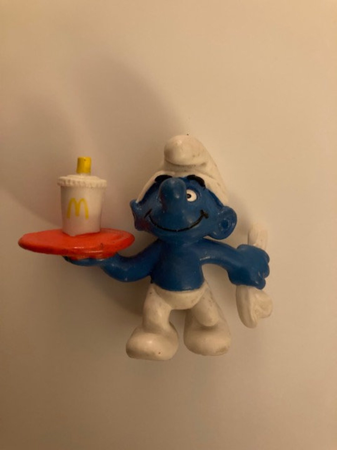 Vintage , Mcdonalds , Smurf ,1996 , Schleich ,peyo , PVC , Waiter ...
