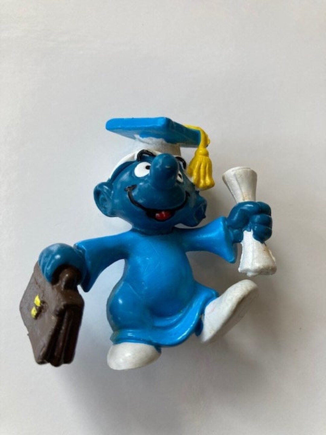 Vintage , Smurfs , Graduation Smurf , 20130, Schleich ,hong Kong , Peyo ...