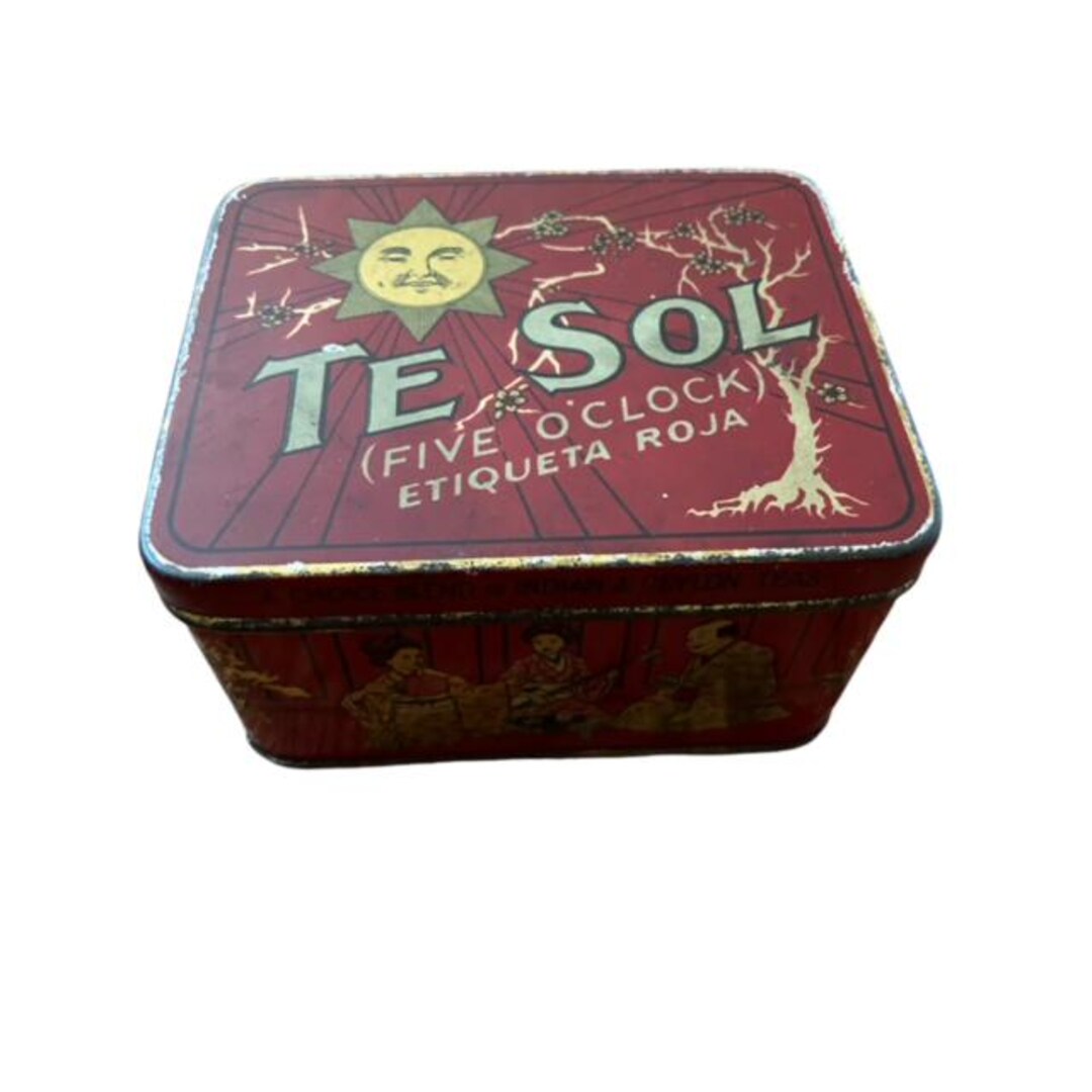 Te Sol Five O Clock Tea Tin Sun Sunny Tin Etiqueta Roja Spanish Tea Tin ...