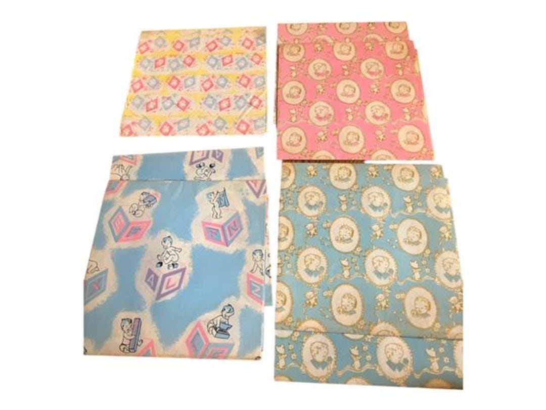 Vintage, Wrapping Paper, Gift Wrap , Paper ,scrapbook ,1940s, Children ...