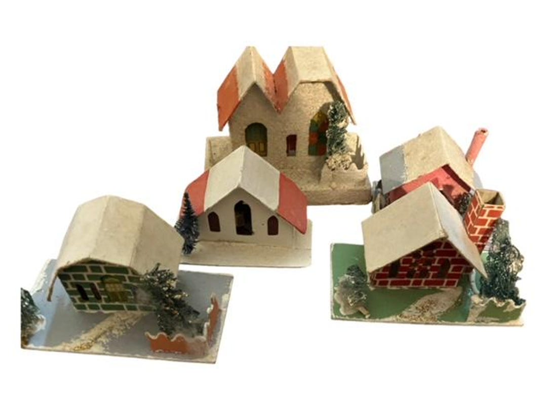 Vintage, Cardboard Houses , Village Houses, Christmas Houses , Multi ...
