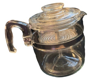Vintage Pyrex Coffee Pot 6 Cup 7756 B Vintage Pyrex Maker Percolator ...