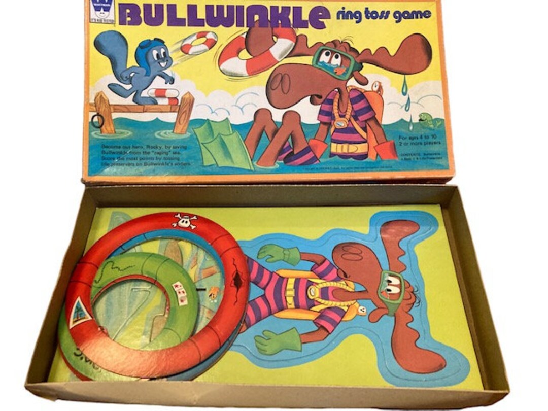 Whitman Pub , Retro , Vintage Game , BULLWINKLE Ring Toss , 1972 ...