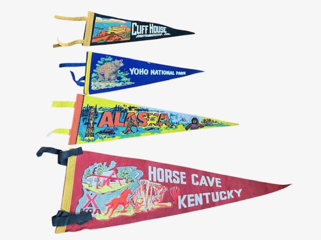 Vintage Travel Pennant, 1950s Felt Souvenir, USA Locations - Etsy
