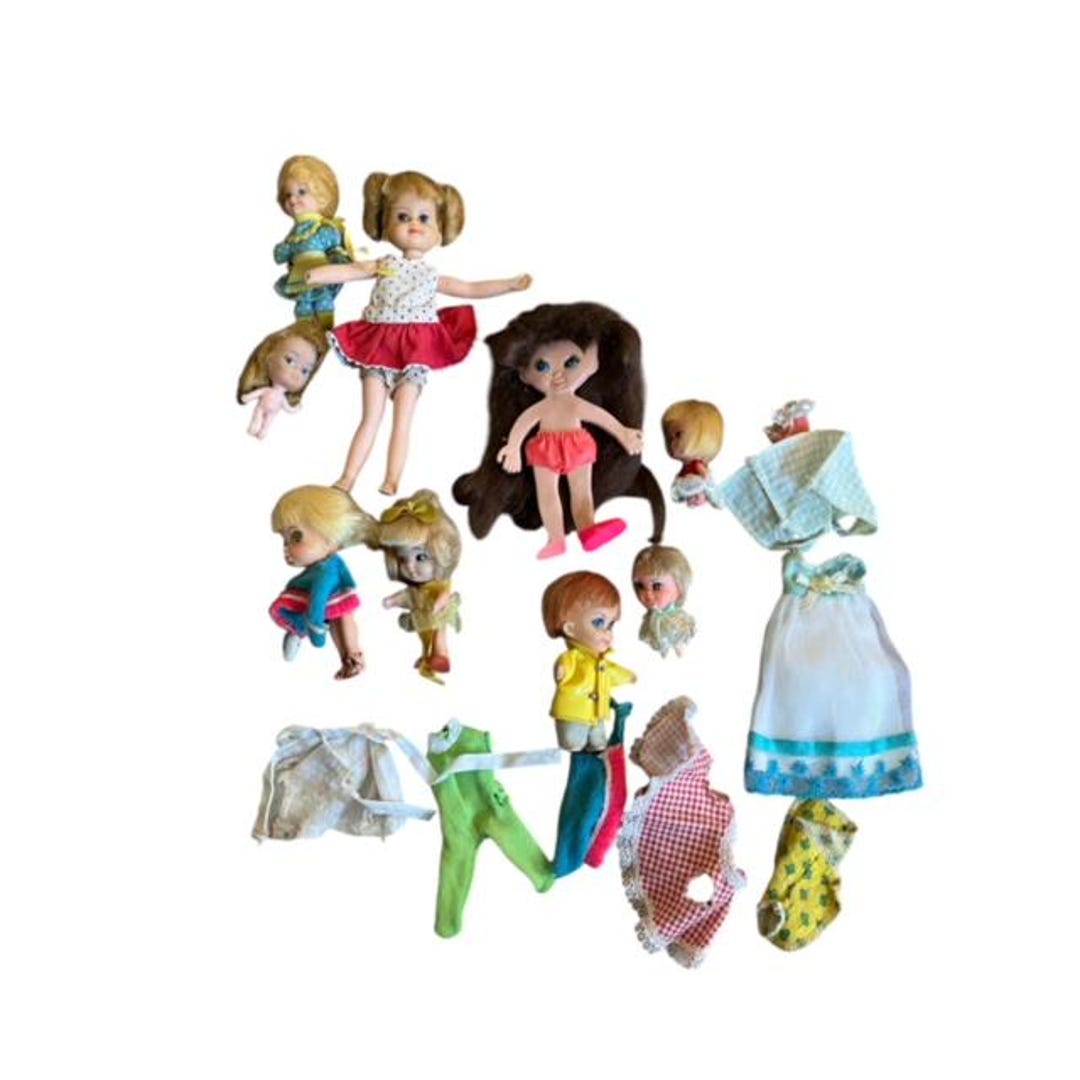 TLC Lot of Fixer Upper Vintage Dolls Flatsy Kiddle Knock Offs Buffy and ...