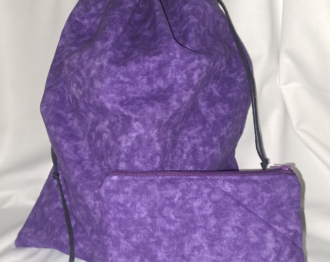Dark Purple Drawstring Project Bag Set, Crochet Project Bag, Knit ...