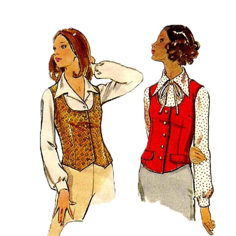 Vintage Sewing Pattern 1970s Vest in Three Lengths / Bust 38 / PDF ...