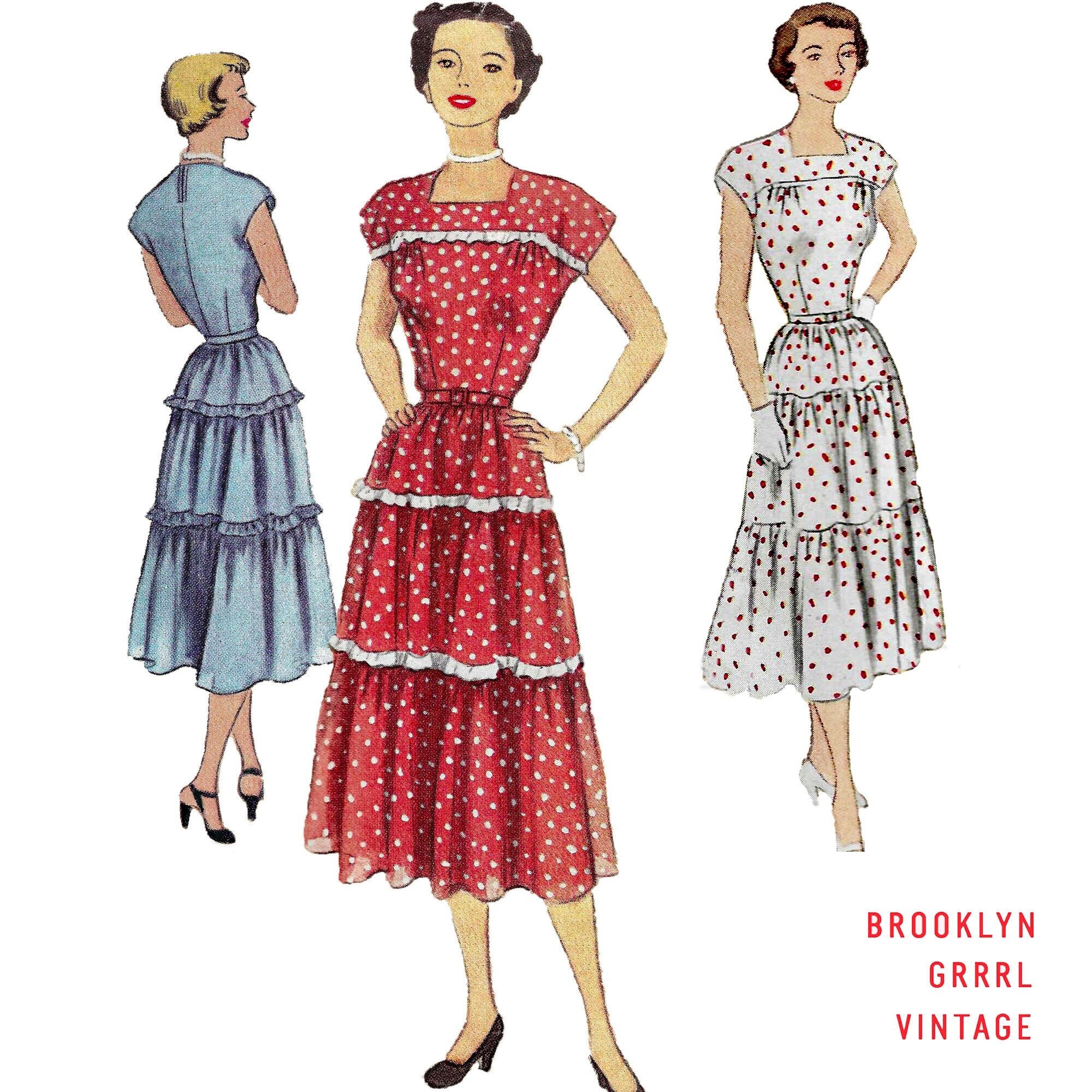 Paper Sewing Pattern / Vintage Sewing Pattern 1950s Day Dress With ...