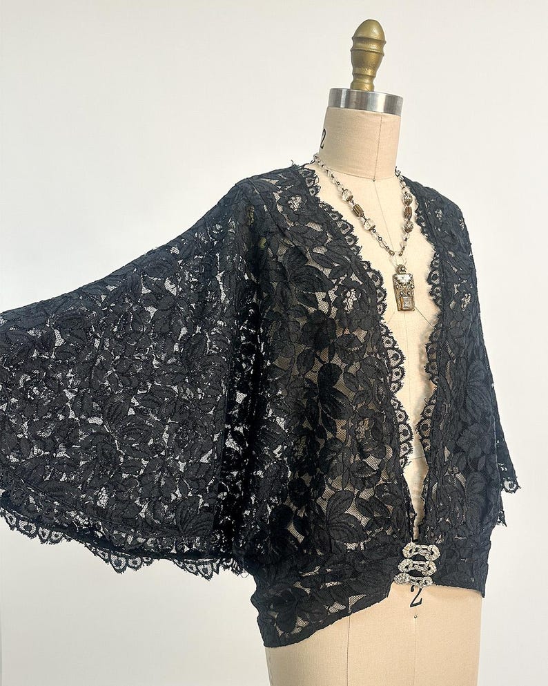 1930s 'the Starlight Séance Gown' Lace Bias Dress With Jacket / Large ...