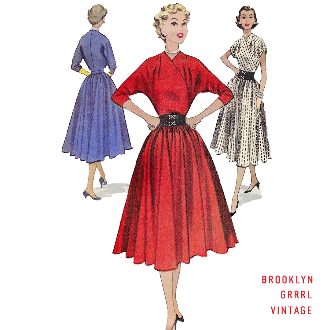 1950s Day Dress Sewing Pattern: Bust 34 (PDF Pattern) - Etsy