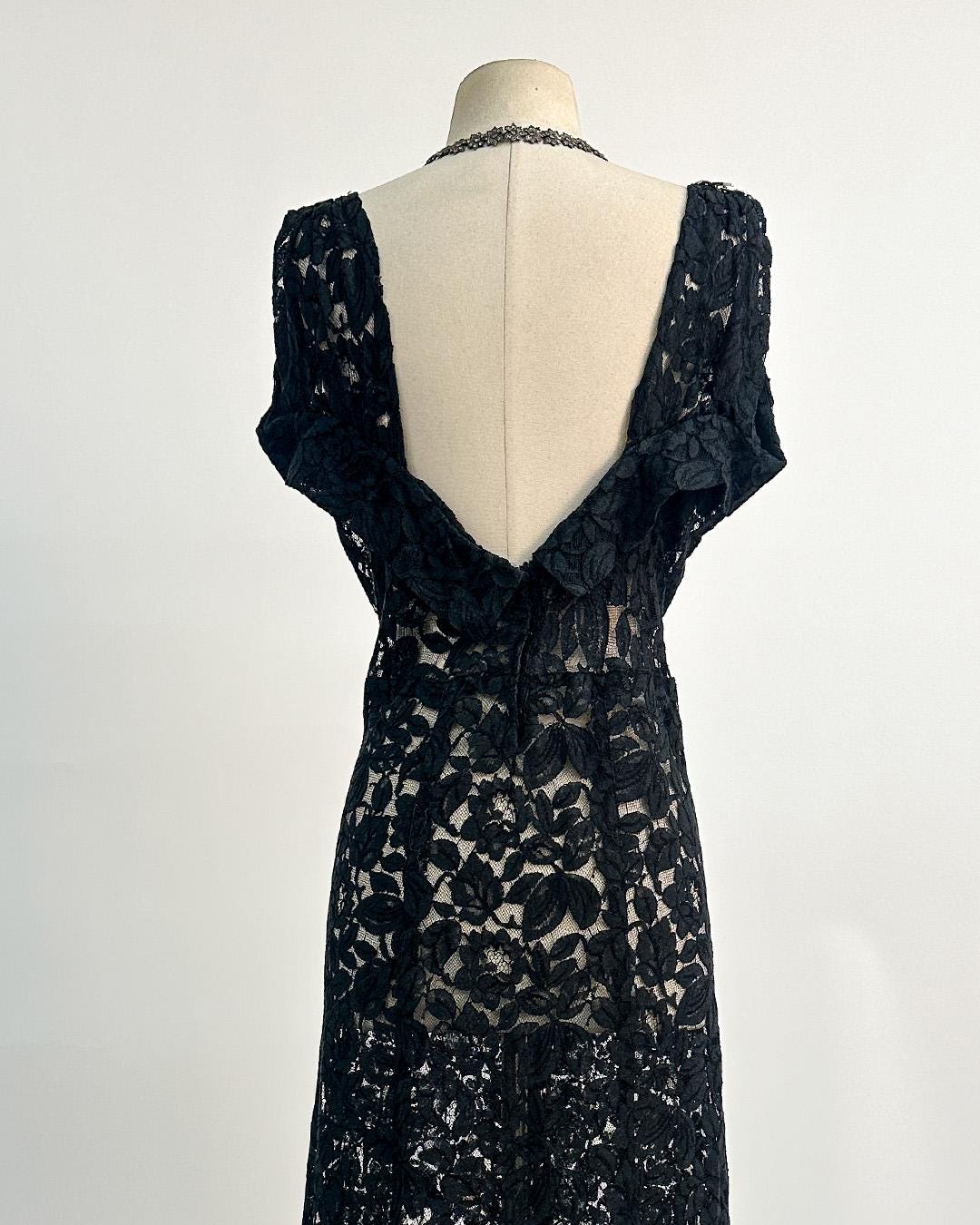 1930s 'the Starlight Séance Gown' Lace Bias Dress With Jacket / Large ...