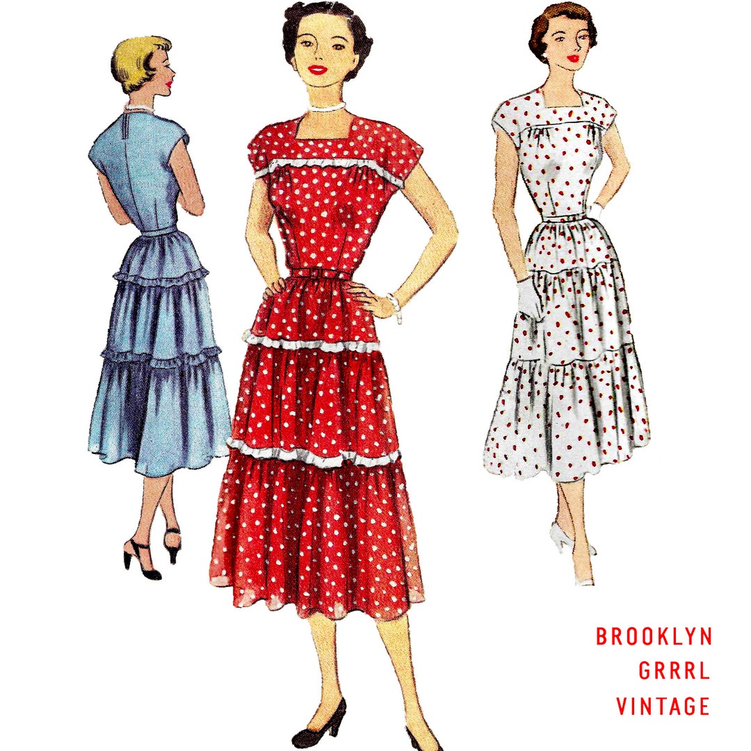 Paper Sewing Pattern / Vintage Sewing Pattern 1950s Day Dress With ...