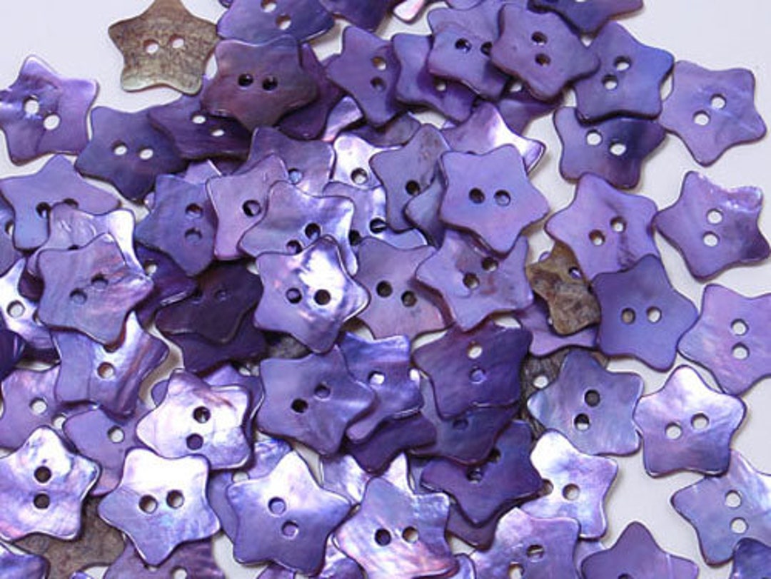 50pcs 14.50mm Purple Mother of Pearl Star Shape Shell Buttons - Etsy
