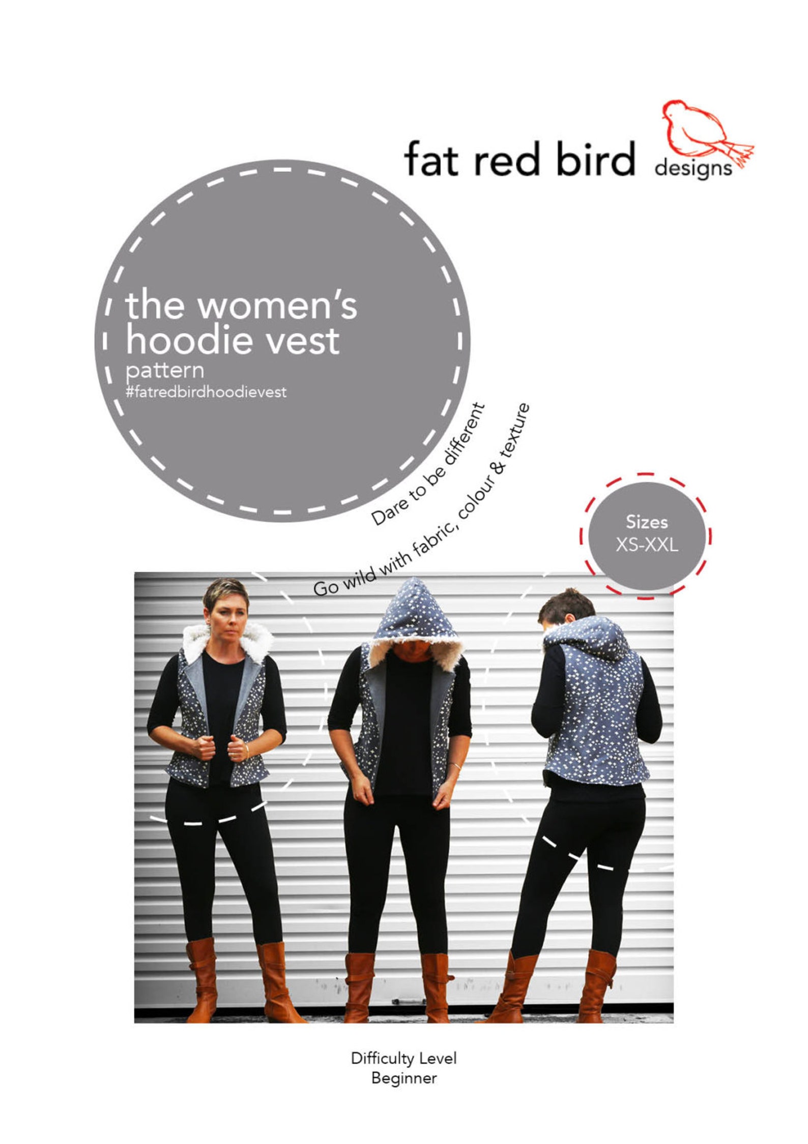 Fat Red Bird Women's Hoodie Vest - Etsy