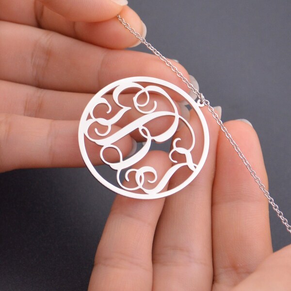 Extra Large Monogram Necklace - Etsy