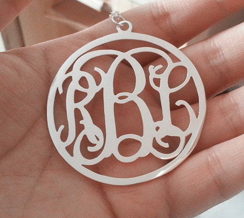 Extra Large Monogram Necklace2 Inches Monogram | Etsy