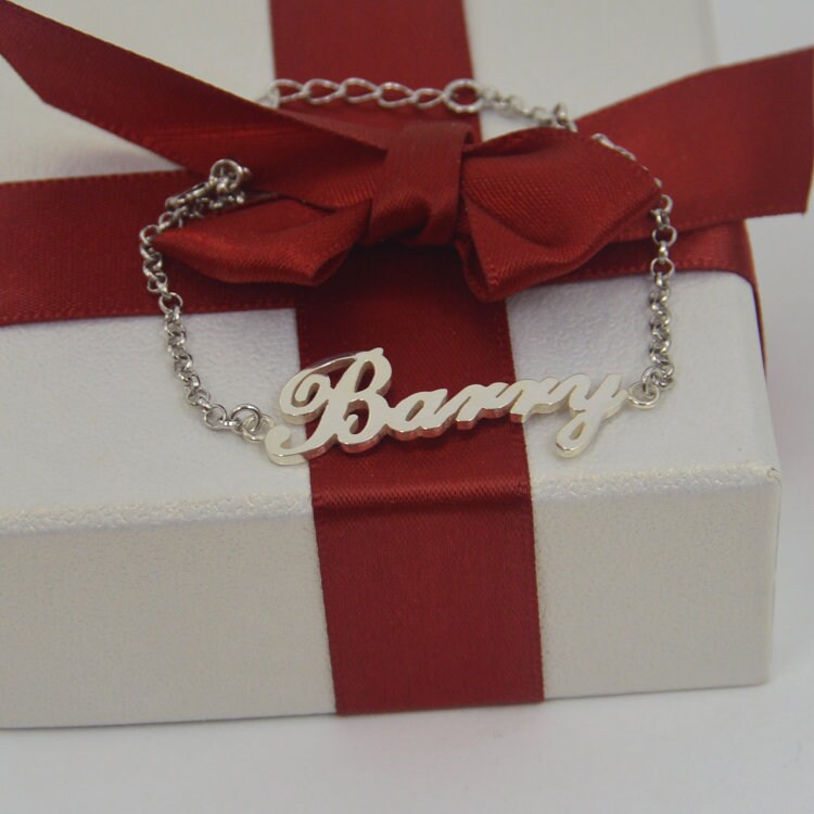 Personalized Name Braceletcustom Name Bracelet Sterling | Etsy