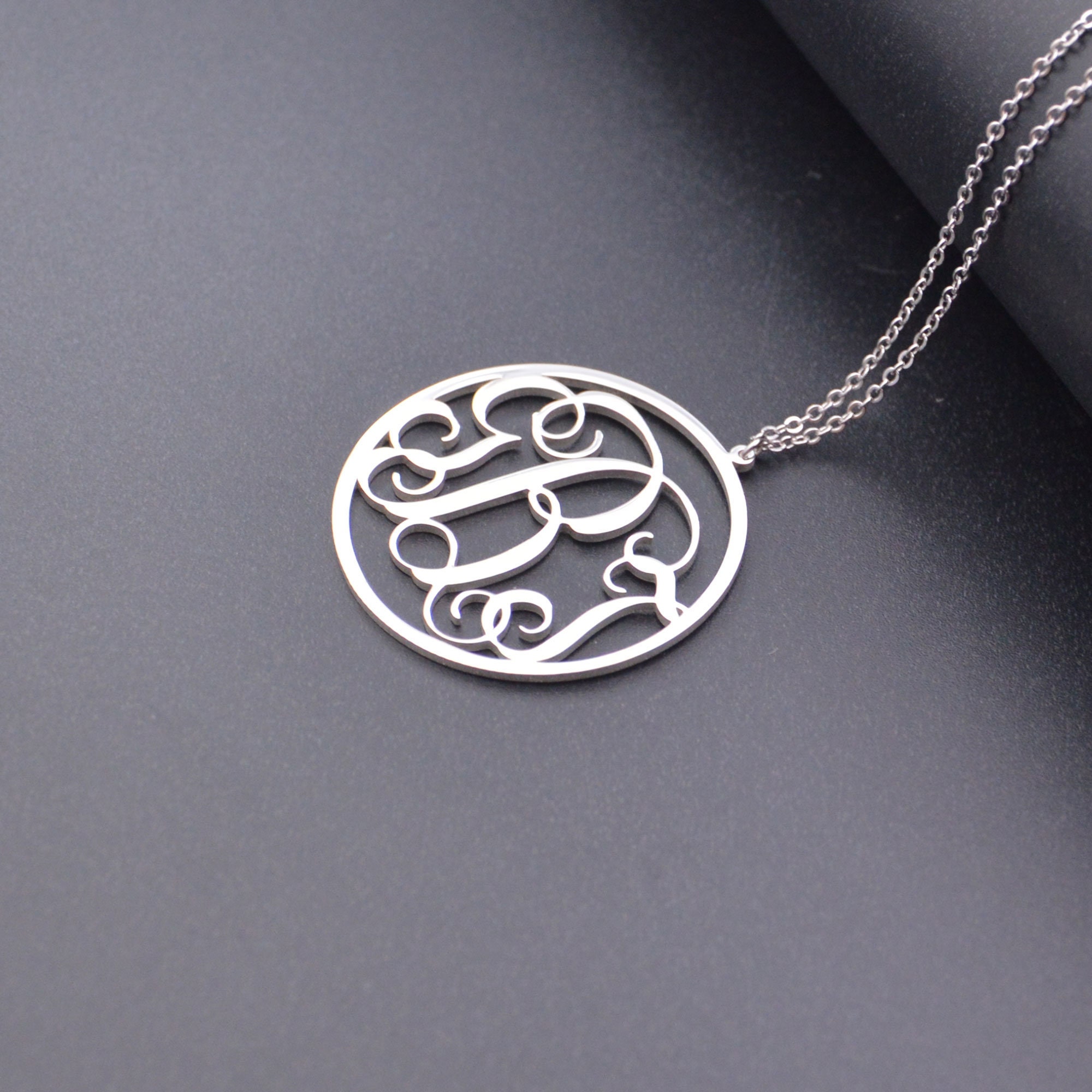 Extra Large Monogram Necklace2 Inches Monogram - Etsy