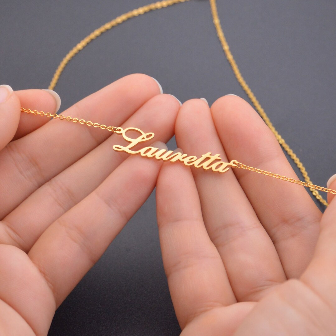 Gold Name Necklace,custom Nameplate Necklace,personalized Mother's Day ...
