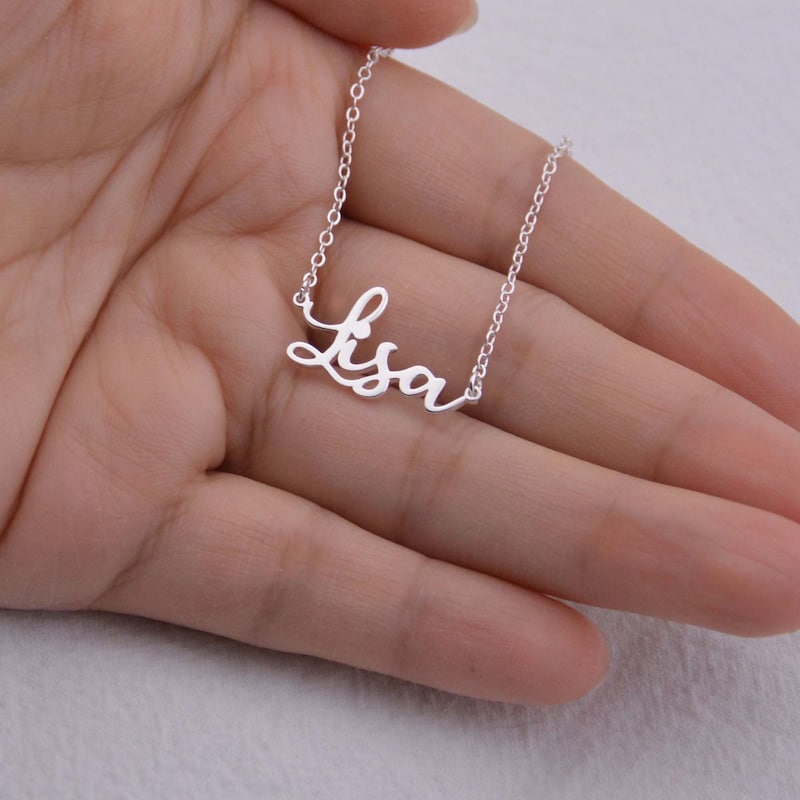 Silver Name Necklace - Etsy