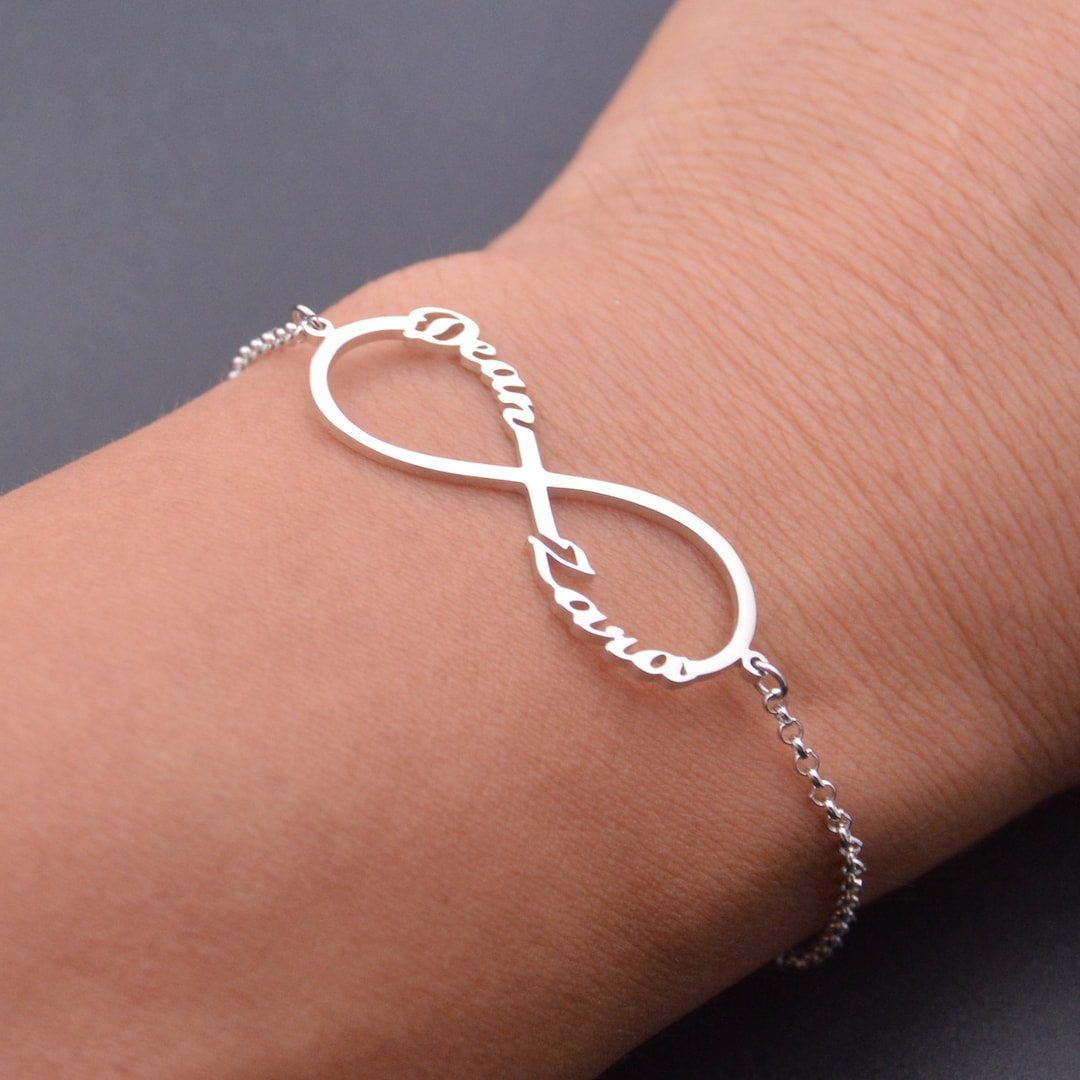 Infinity Name Bracelet-custom Double Name Bracelet-infinity Bracelet ...